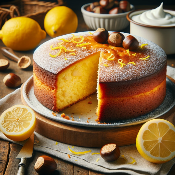 Gâteau au yaourt au citron et farine de châtaigne