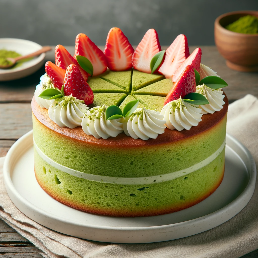 Gâteau au thé matcha