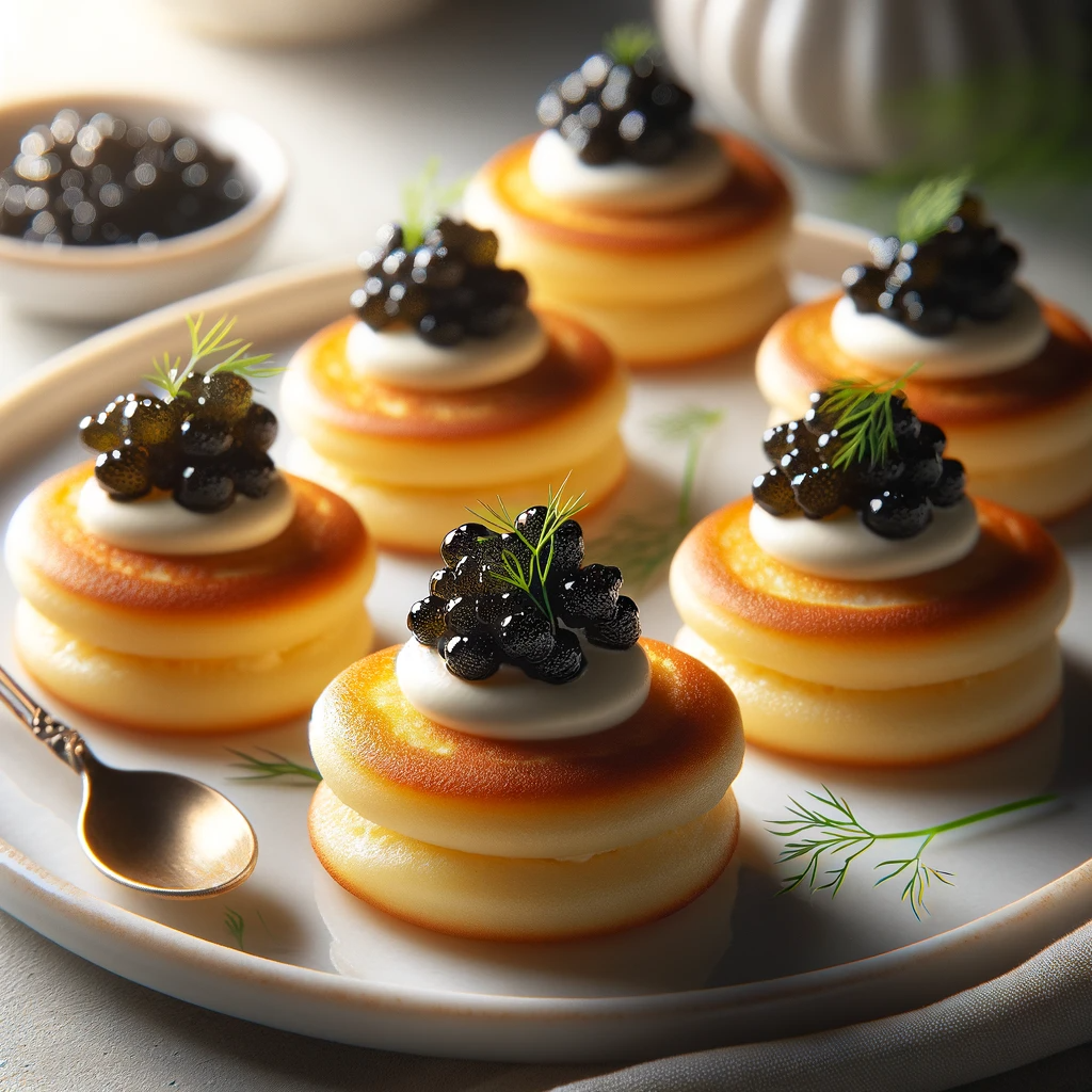 Blinis à la mousse de foie gras