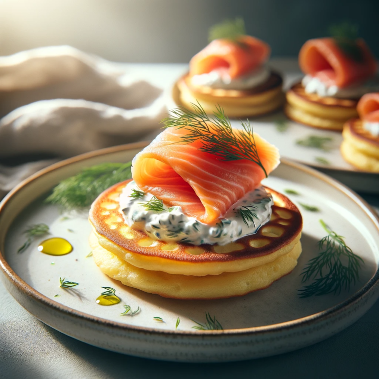 Blinis à la mousse de foie gras