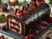 Bûche traditionnelle au chocolat