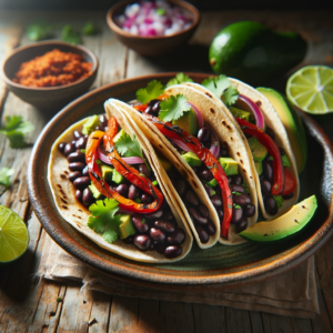 Burritos au poulet et haricots noirs