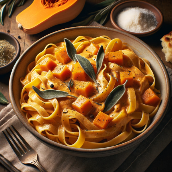Pâtes à la crème de butternut
