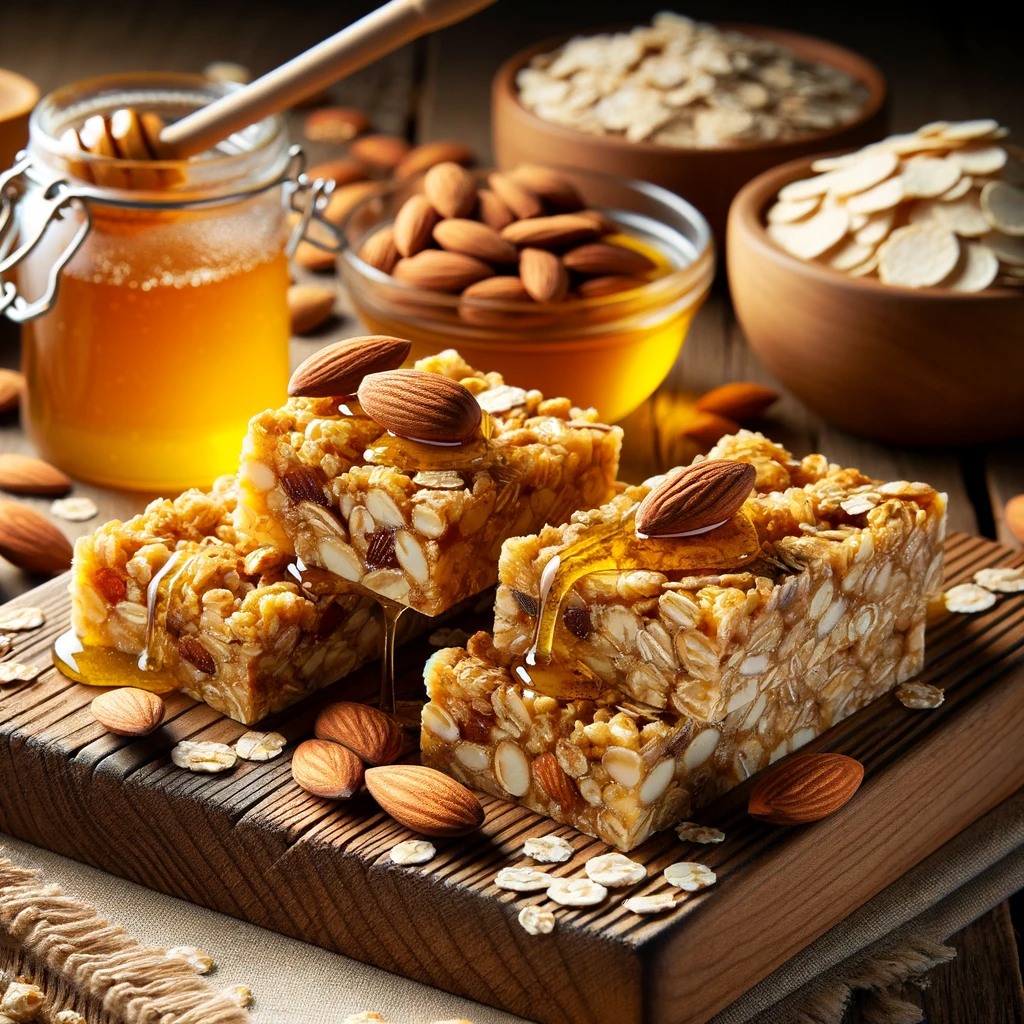 Barres céréalières maison au miel et aux amandes
