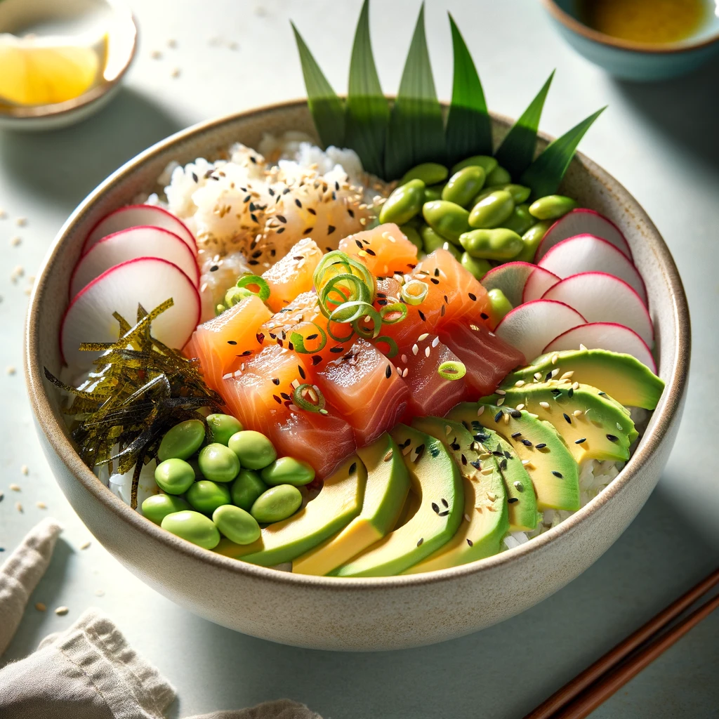 Poke bowl au yuzu