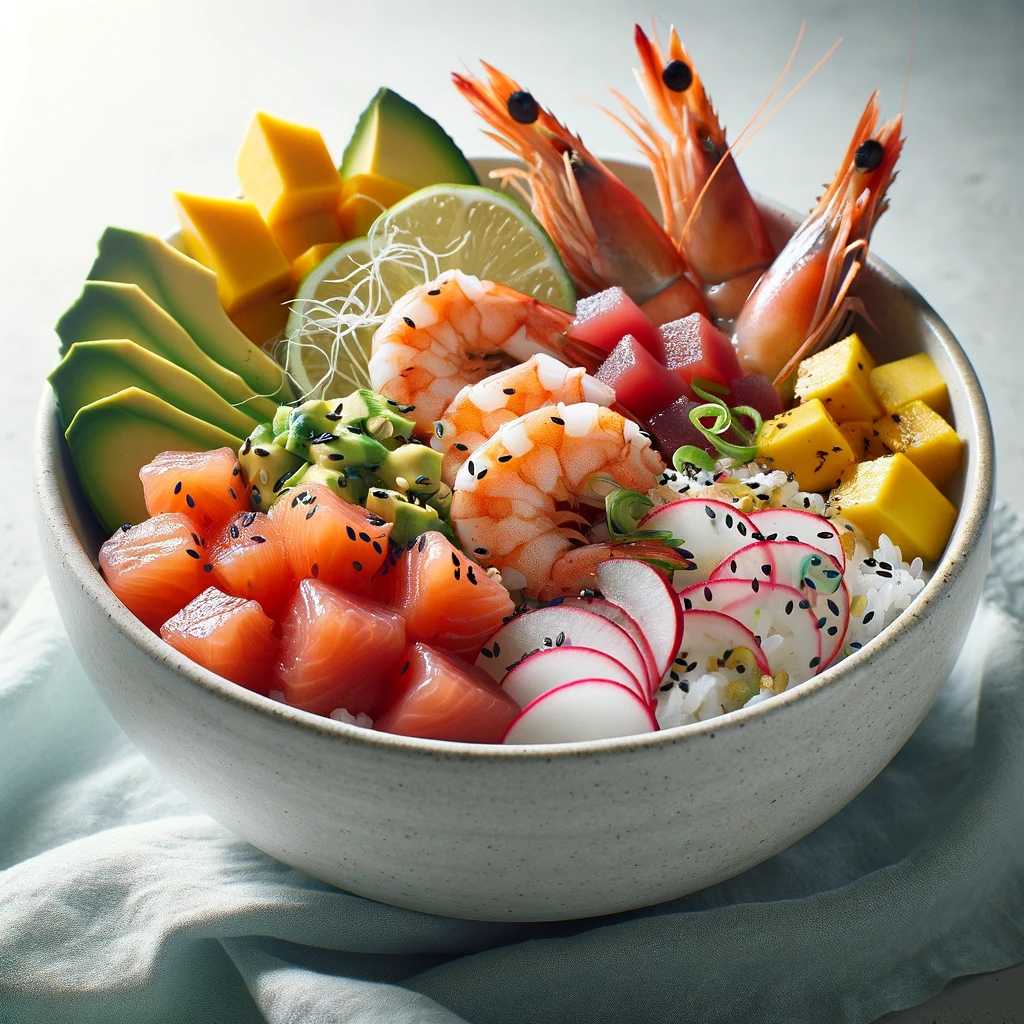 Poke bowl aux fruits de mer