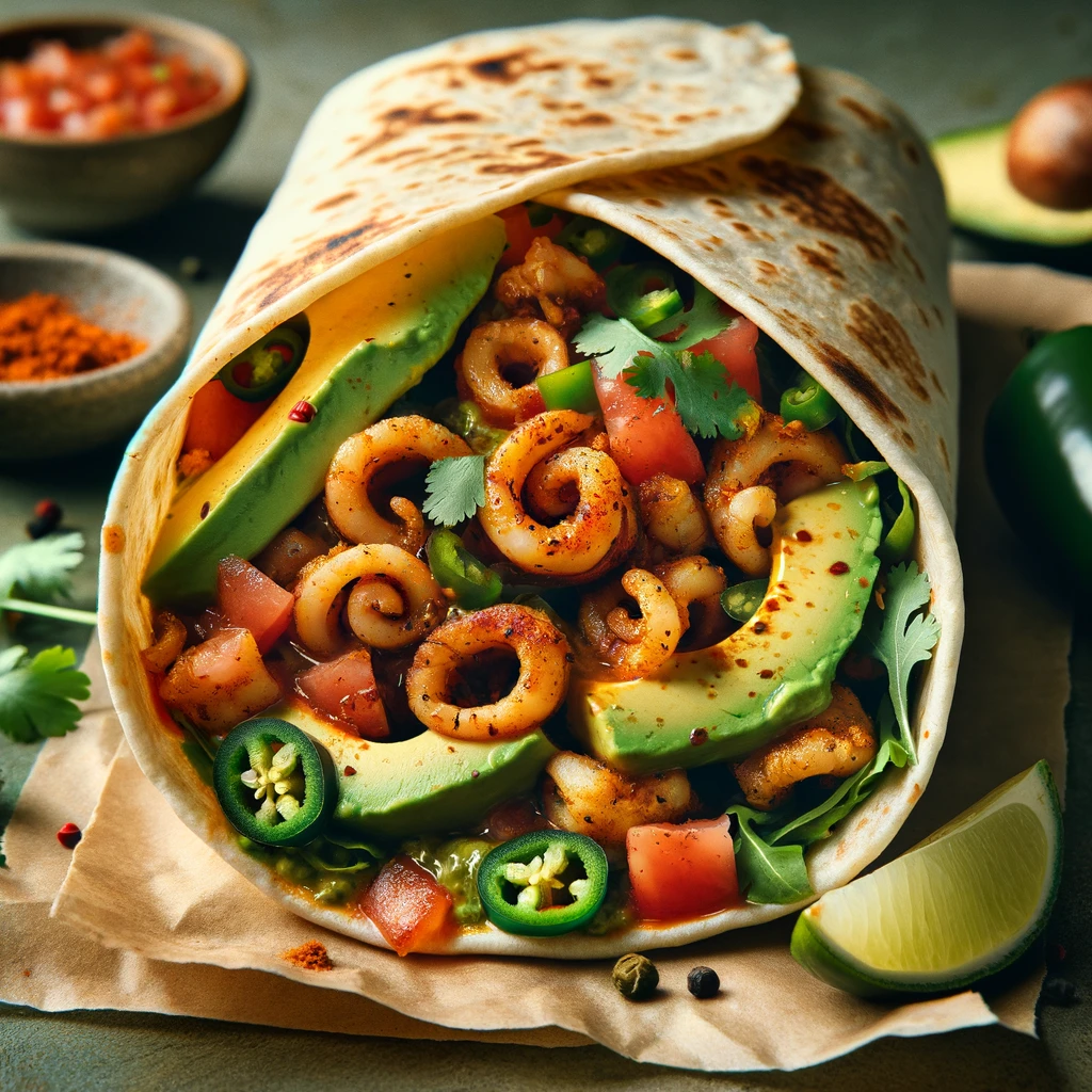 Burritos aux calamars épicés