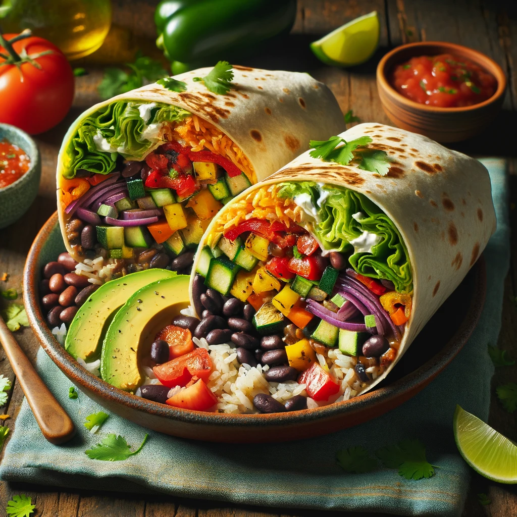 Burritos végétariens aux légumes grillés