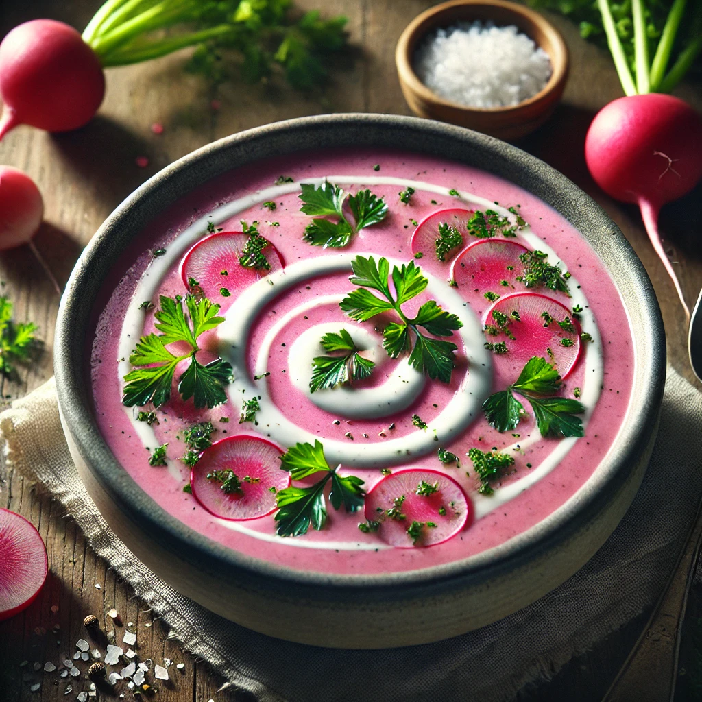 Potage de radis et persil