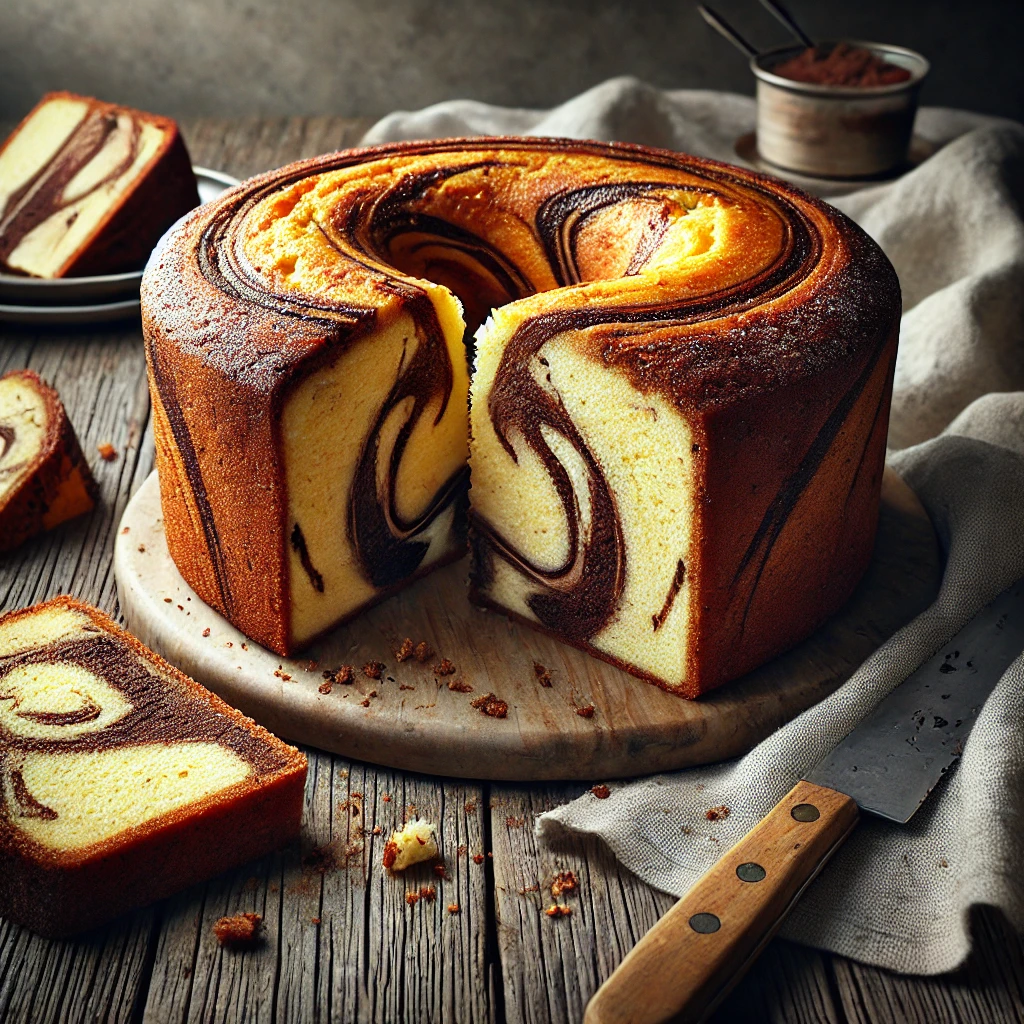 Gâteau marbré vanille-chocolat