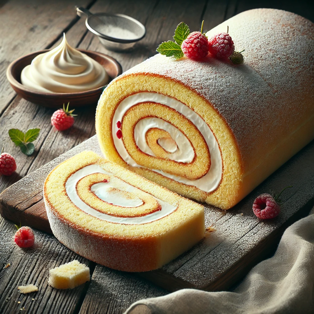 Gâteau roulé à la vanille