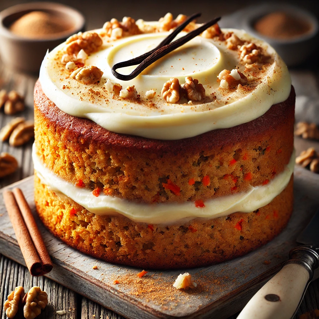 Gâteau aux carottes et à la vanille