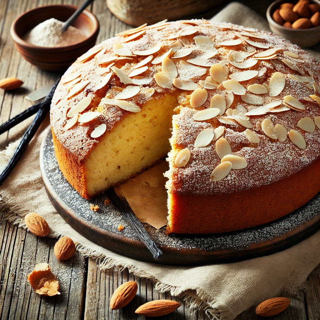Gâteau aux amandes et à la vanille