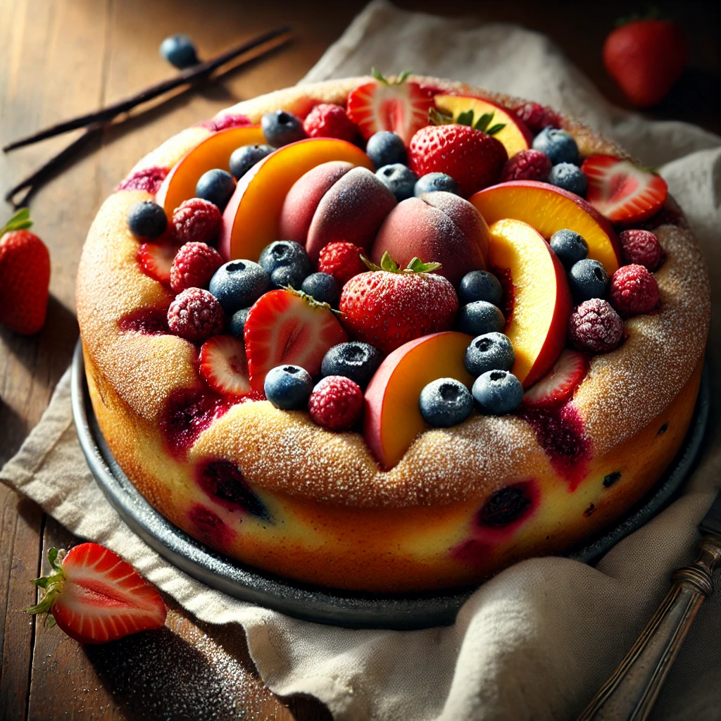 Gâteau aux fruits et à la vanille