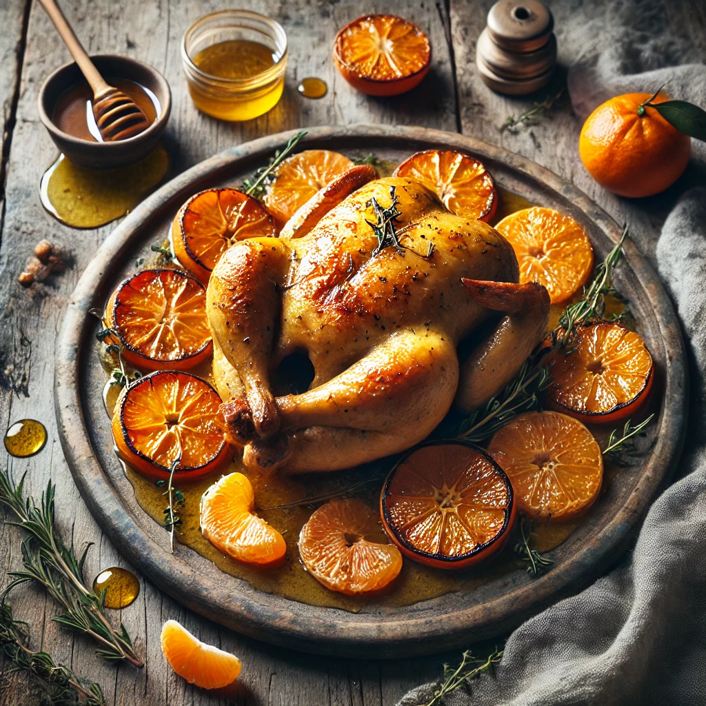 Poulet aux clémentines et miel