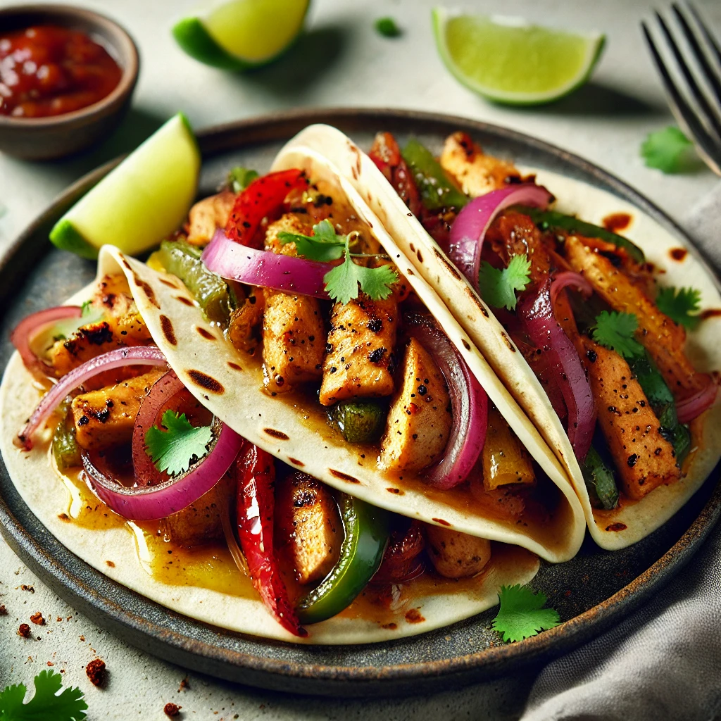 Fajitas au poulet et cumin